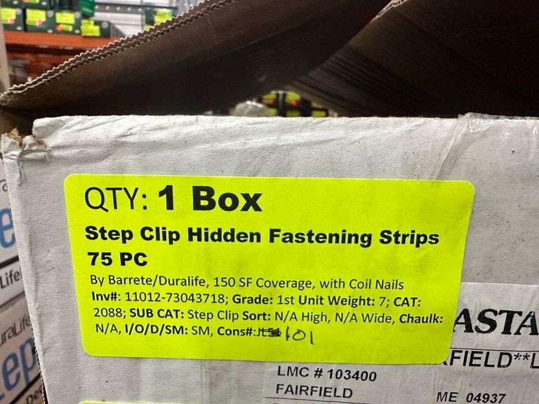 Step Clip Hidden Fastening Strips 75 PC - Lambrecht Auction, Inc.