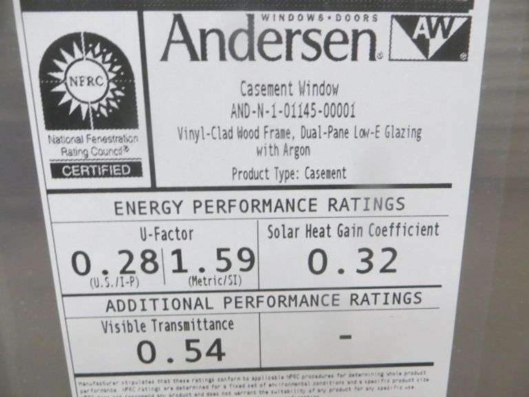 Anderson Casement Window w/Screen - Lambrecht Auction, Inc.