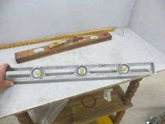 2' Wooden & Aluminum Levels, Torpedo Level - Lambrecht Auction, Inc.