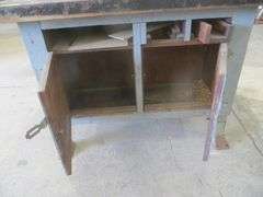 Workbench w/ Recessed Center & 5" Craftsman Vise - Lambrecht Auction, Inc.