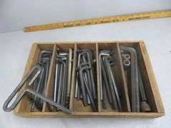 Assorted Hex Keys in Wooden Tray - Lambrecht Auction, Inc.