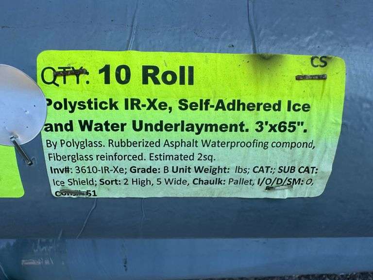 Polystick IR-Xe, Self-Adhered Ice and Water Underlayment 3'x65 ...