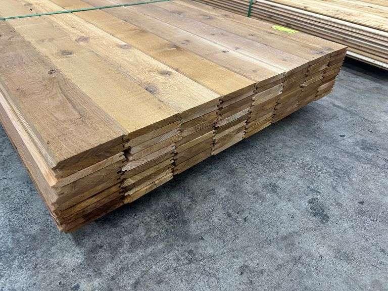 Western Red Cedar T&G Paneling 1"x6"x10' - Lambrecht Auction, Inc.