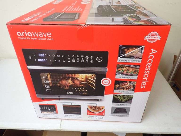 Black Ariawave 36 Quart Digital Air Fryer Toaster Oven - Lambrecht ...