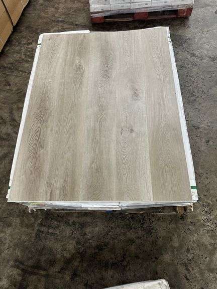Field Gray Luxury Vinyl Plank Flooring 5mmx7"x48" - Lambrecht Auction, Inc.