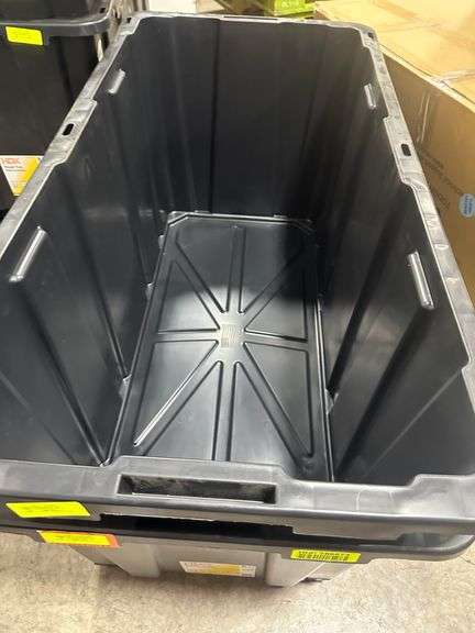 HDX 77 Gal. Tough Storage Tote with Wheels in Black (2x$) - Lambrecht ...