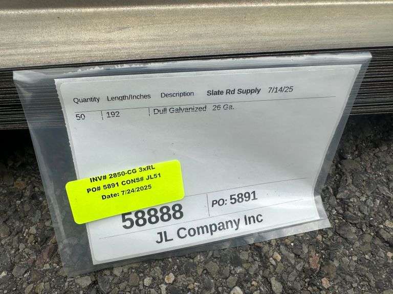 Dull Galvanized Metal Panel 3'x16' - Lambrecht Auction, Inc.