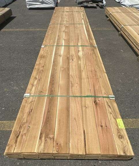 Western Red Cedar T&G Paneling 1"x6"x16' - Lambrecht Auction, Inc.