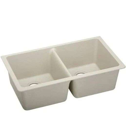 Granite Champagne Double Bowl Sink 33"x22"x8 1/2" - Lambrecht Auction, Inc.