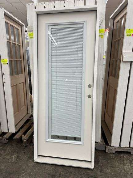 White Fiberglass, Exterior Door 32"x80", Left Hand - Lambrecht Auction ...