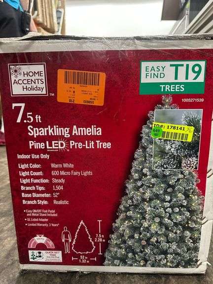 Home Accents 7.5ft. Sparkling Amelia Pine LED Pre-Lit Tree - Lambrecht ...