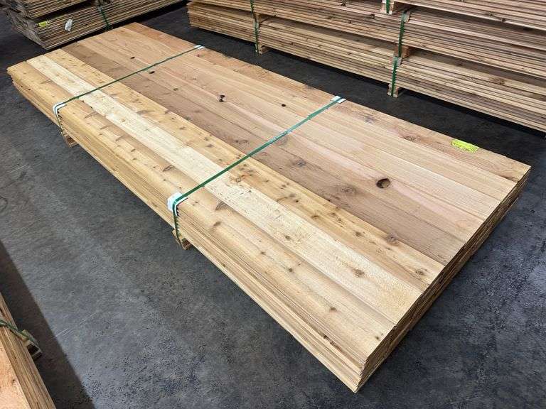 Western Red Cedar T&G Paneling 1"x6"x10' - Lambrecht Auction, Inc.