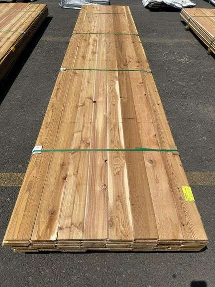Western Red Cedar T&G Paneling 1"x6"x16' - Lambrecht Auction, Inc.