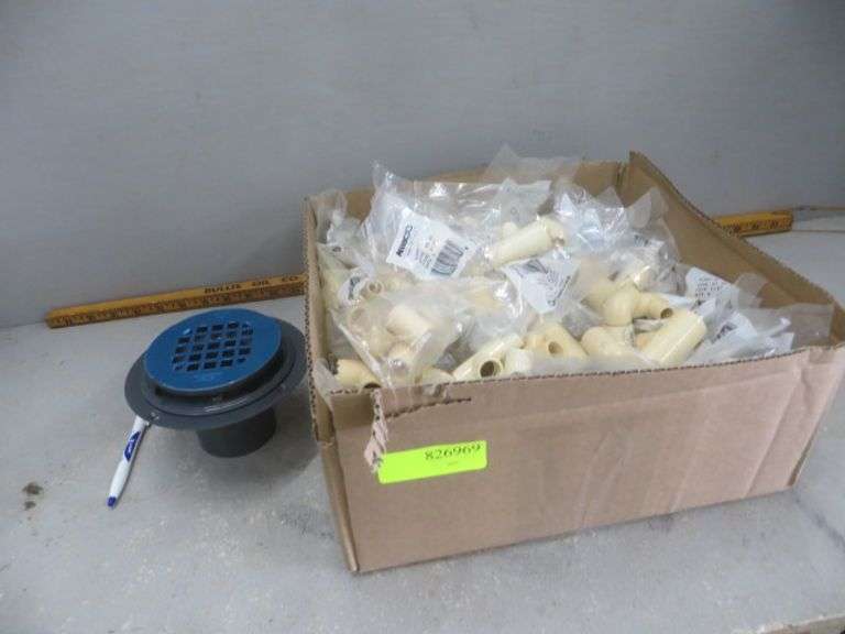 Assorted ½" CPVC Fittings, 4" Oatey Floor Drain - Lambrecht Auction, Inc.