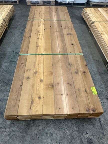 Western Red Cedar T&G Paneling 1"x6"x10' - Lambrecht Auction, Inc.