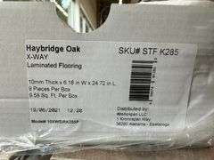 Haybridge Oak Laminated Flooring 10mmx7"x25" - Lambrecht Auction, Inc.