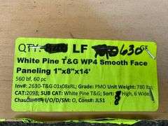 White Pine T&G WP4 Smooth Face Paneling 1"x8"x14' - Lambrecht Auction, Inc.