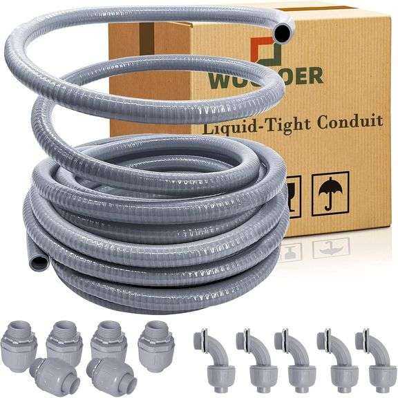 1/2 inch 100Ft Liquid-Tight Conduit Kit, Flexible Non Metallic ...