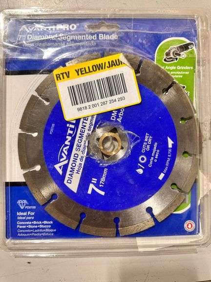 Avanti Pro 7 in. Segmented Diamond Blade - Lambrecht Auction, Inc.