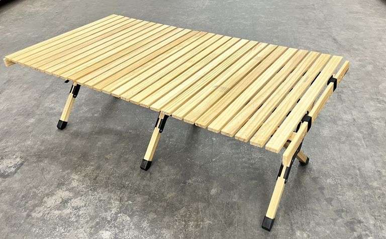 Folding 1.2 Meter Wooden Camping Table With Carry Bag - Lambrecht ...