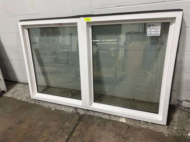 White Vinyl Double Mullion Picture Window 64"x38 1/4" - Lambrecht ...