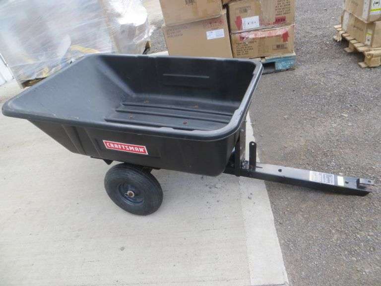 Craftsman Dumping Lawn Trailer w/ Poly Tub - Lambrecht Auction, Inc.