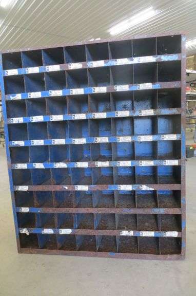 72-Section Bolt Bin - Rusty - Lambrecht Auction, Inc.