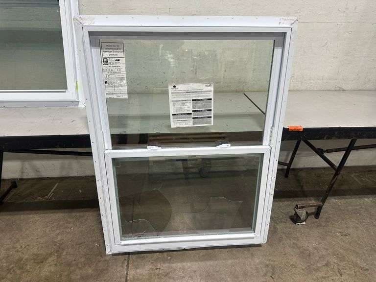 American Craftsman Series White Single Hung Glass Vinyl Fin Window ...