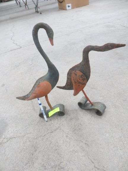 Pair of Old Iron Swans - Lambrecht Auction, Inc.