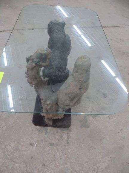 Bear Glass Top Table - Lambrecht Auction, Inc.