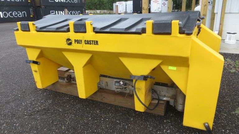 Fisher Poly-Caster Salt Spreader - NO SPINNER - Lambrecht Auction, Inc.