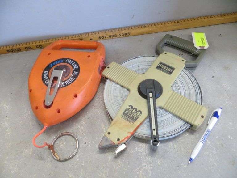 200' Tape Measure, Giant Chalk Line - Lambrecht Auction, Inc.