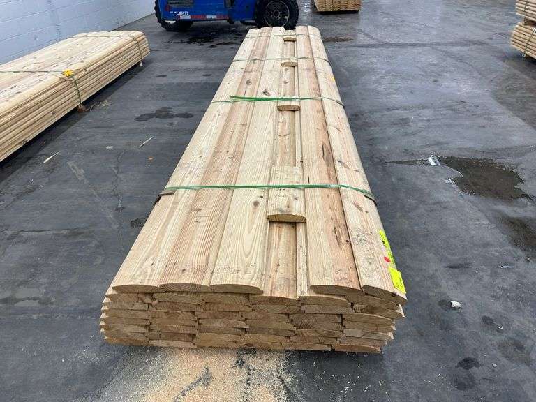 Southern Yellow Pine D-Log Siding 2"x8"x16' - Lambrecht Auction, Inc.