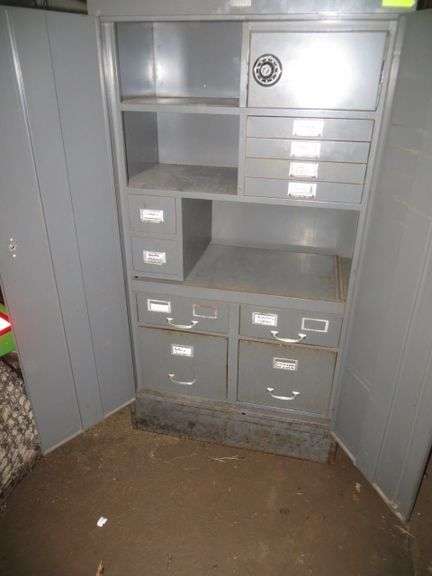 TOWER STEEL OFFICE CABINET 60 x 32 ½ x 19" - Lambrecht Auction, Inc.