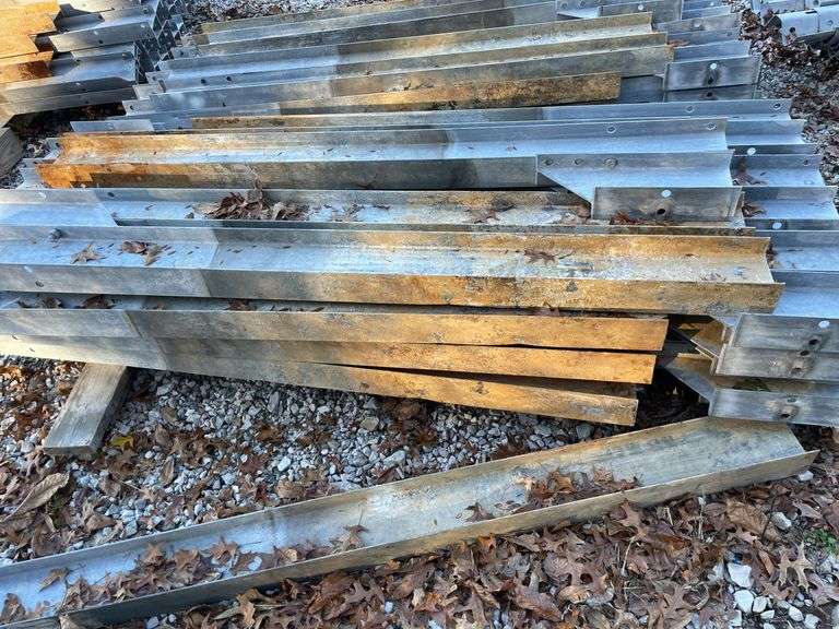 Highway Guard Rail Posts, 51pcs 6’ long, 4”x6”i beam - Langham Auctioneers