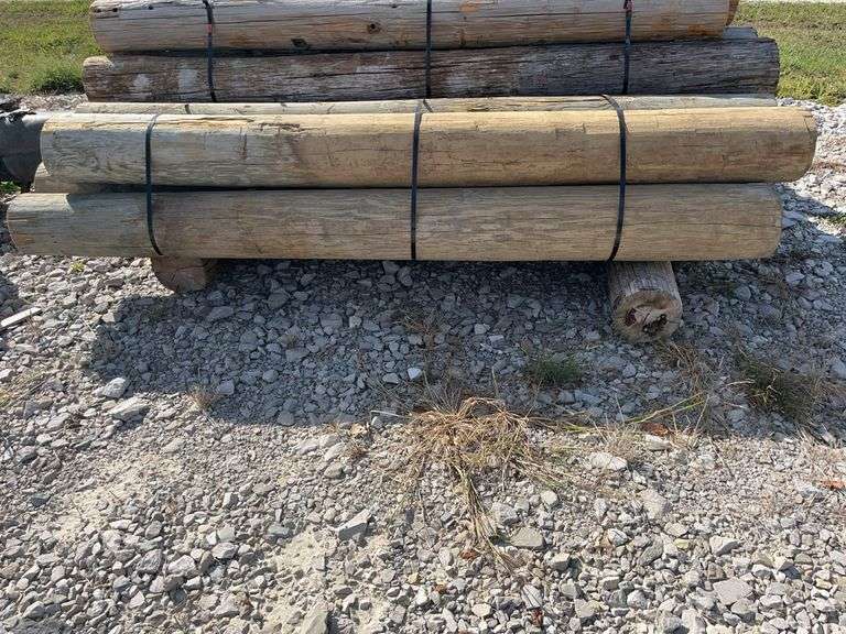 (5) 8’ Fence/Telephone Poles, Bundled in Group of 5 - Langham Auctioneers