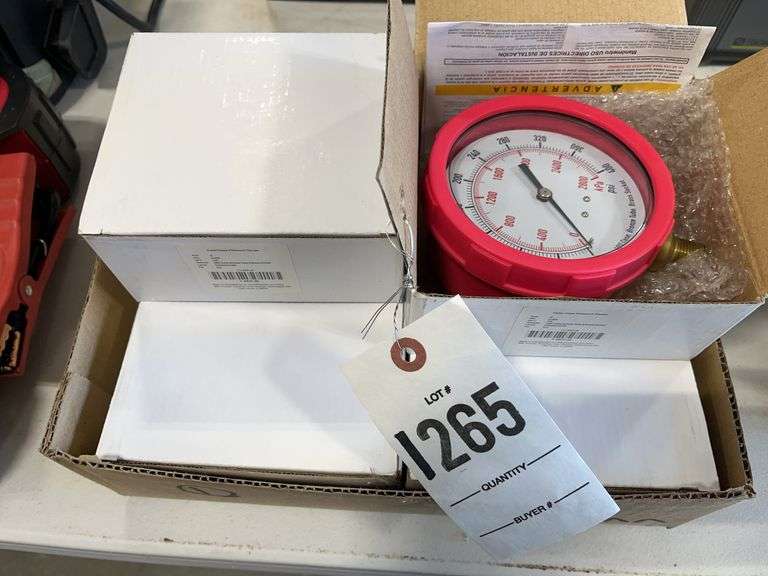 (6) Color Case Pressure Gauge, Up To 400 PSI, Color Case Is Red ...