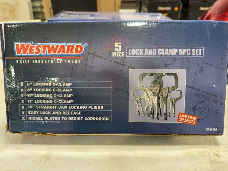 Westward 5 Piece Lock And Clamp Set. - Langham Auctioneers