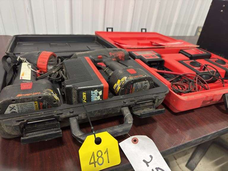 Snap - On 18 V Impact Wrench Model CTB3185, Trouble Light, Batteries ...