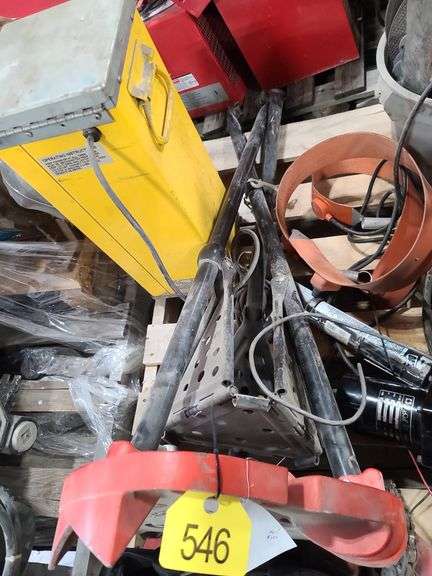 Rigid Pipe Threading Machine, (1) tripods, oil bucket, welding rod ...