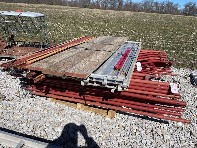 5’x 7’ Walkthru Scaffolding 12 pieces, 15 ea. X bracing, 4 ea. aluminum ...