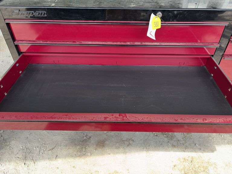 Snap-On 73” Black-N-Red Toolbox, Power Drawer, Owners Manual, Organizer ...