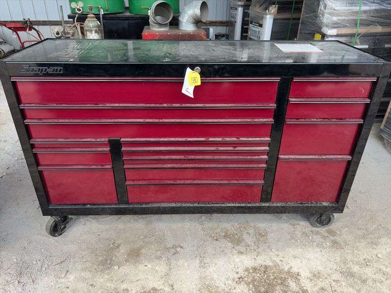 Snap-On 73” Black-N-Red Toolbox, Power Drawer, Owners Manual, Organizer ...