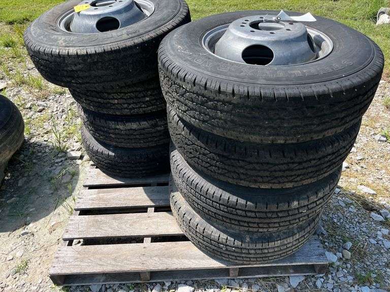 (8) Firestone Steeltex Radial R4S LT215/85R16 Tires and Rims , 8 Hole ...