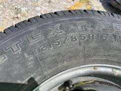 (8) Firestone Steeltex Radial R4S LT215/85R16 Tires and Rims , 8 Hole ...