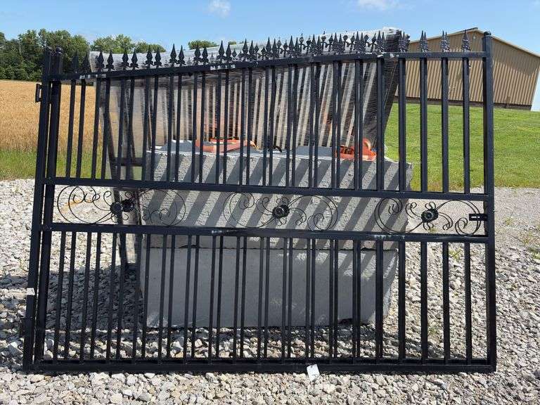 MMS 20’ Swinging Ornamental Gates, 89” tall on one end and 77” tall on ...