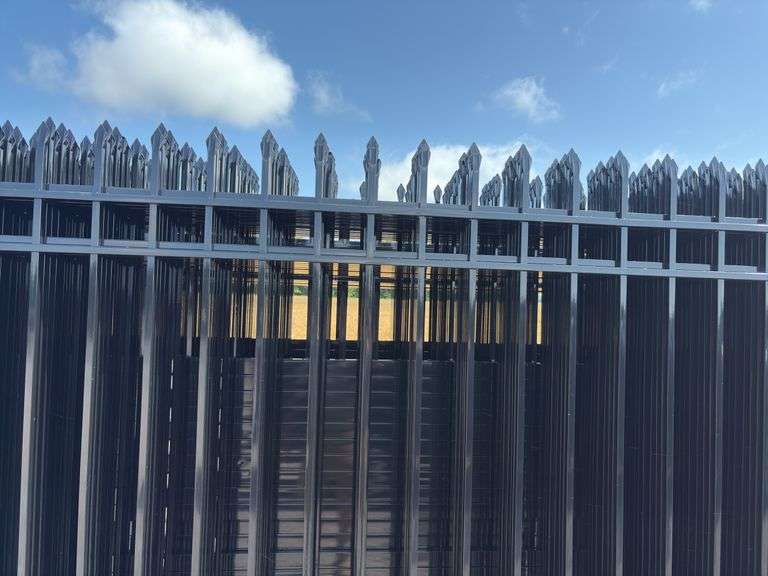 Fen Galvanized Steel Fence, 10’ long x 7’ high, lead free powder coated ...