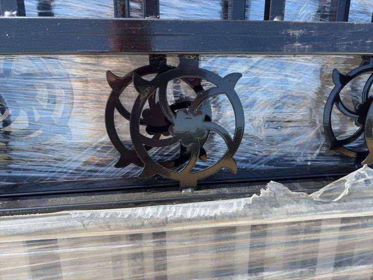 MMS 14’ Swinging Ornamental Gates, 89” tall on one end and 77” tall on ...