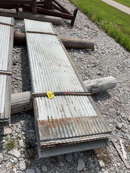 (14) 11’ Corrugated Tin Sheets & (35) 10’ Corrugated Tin Sheets, 26 ...
