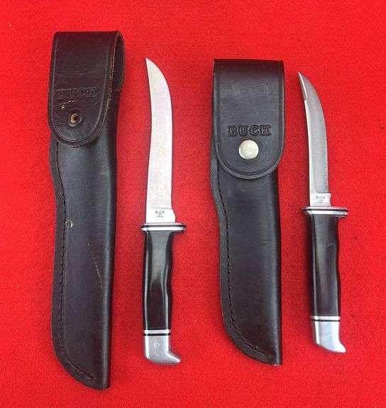 (2) Buck USA Fixed Blade Hunting Knives #118 & #121 - Langham Auctioneers